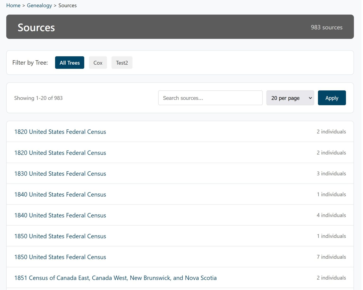 📜 Sources Page – User Guide – LineagePress